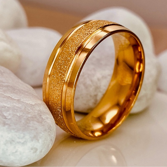 Luzy Jewelry | Accessories | Titanium Steel Minimalist Ice Matte Design ...